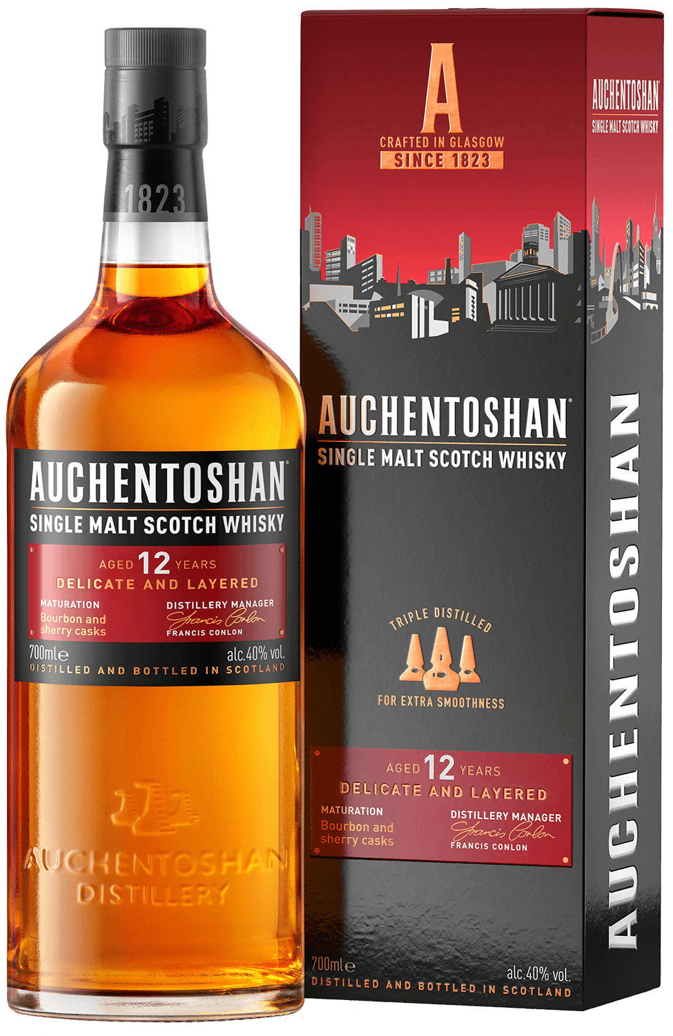 Виски Auchentoshan Single Malt Scotch Whisky 12 y o в подарочной ...